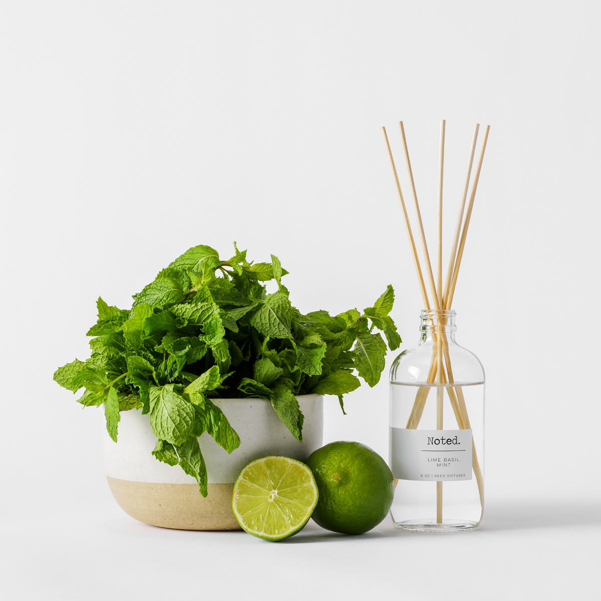 Lime Basil Mint Reed Diffuser – Noted Candles