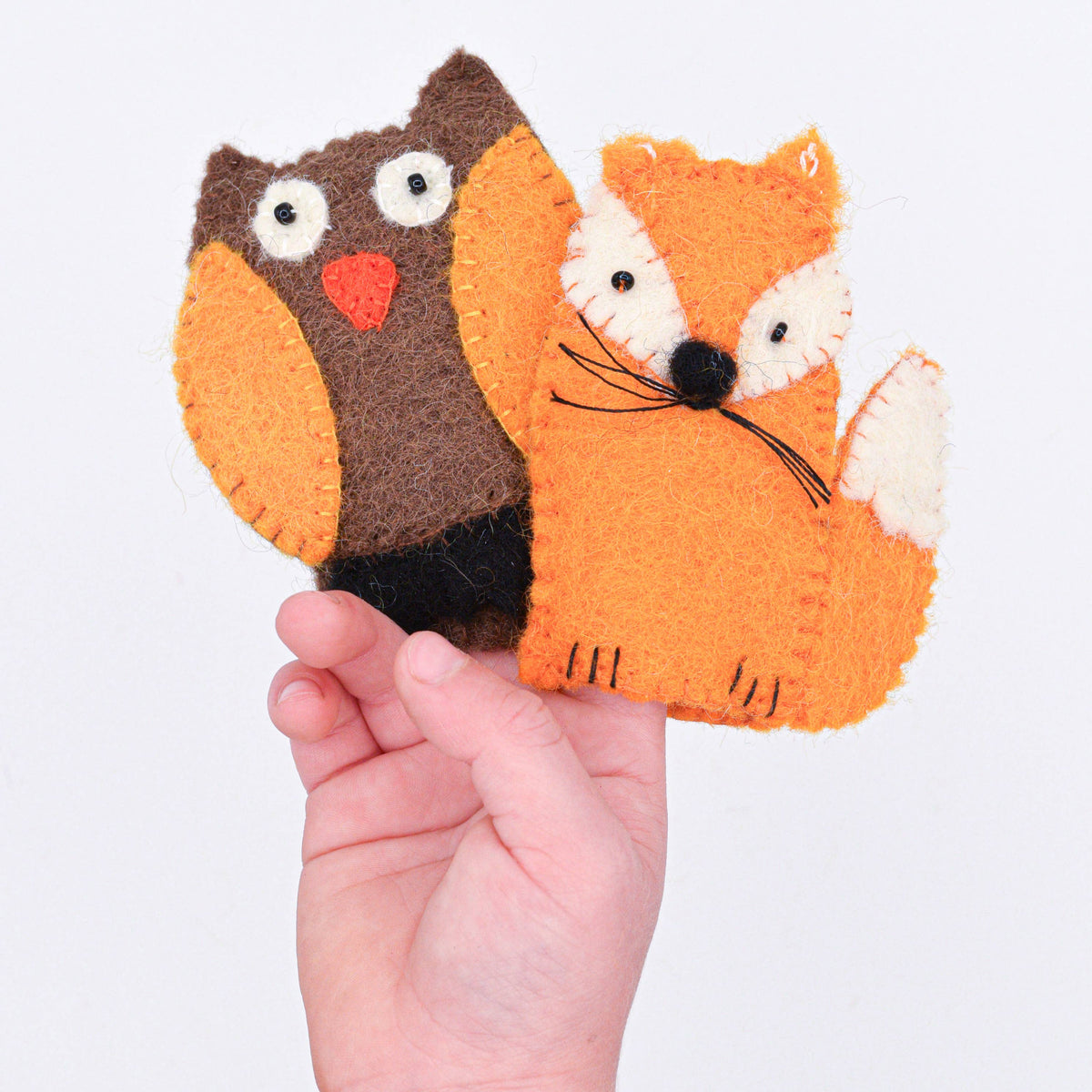 Owl and Fox Finger Puppets – Noted Candles